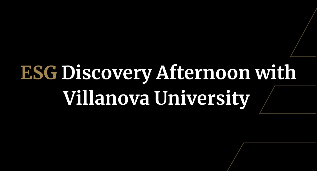 EisnerAmper Ireland | ESG Discovery Afternoon with Villanova University